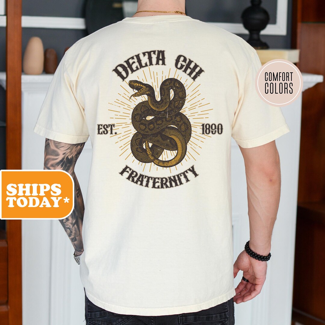 Delta Chi Serpent Strike Comfort Colors Fraternity T-shirt | D-chi ...