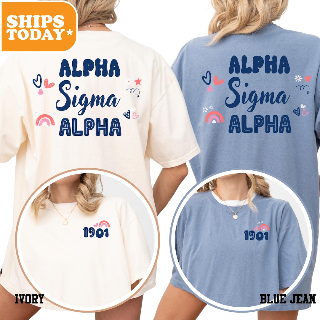 Alpha Sigma Alpha Bold and Bright Comfort Colors Sorority T-shirt ...