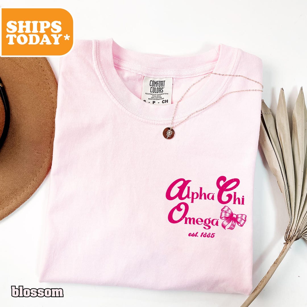 Alpha Chi Omega Comfort Colors Sorority T-shirt | ACHIO Greek Letters ...