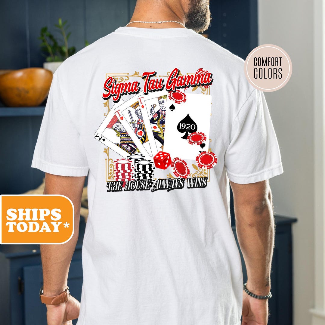 Sigma Tau Gamma Winning Hand Comfort Colors Fraternity T-shirt | Sig ...