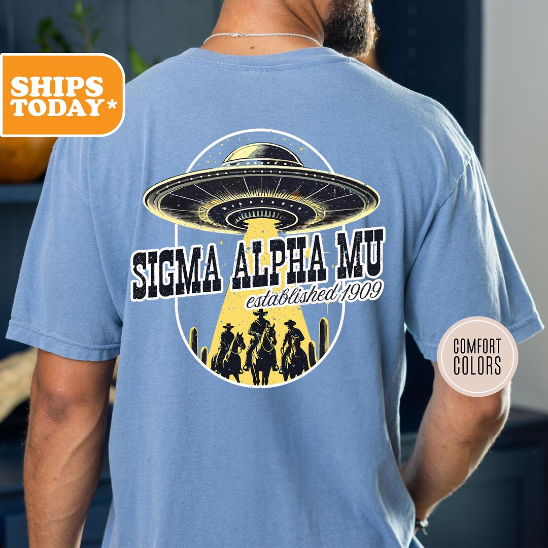 Sigma Alpha Mu Spacefarer Comfort Colors Fraternity T-shirt Sammy Greek ...