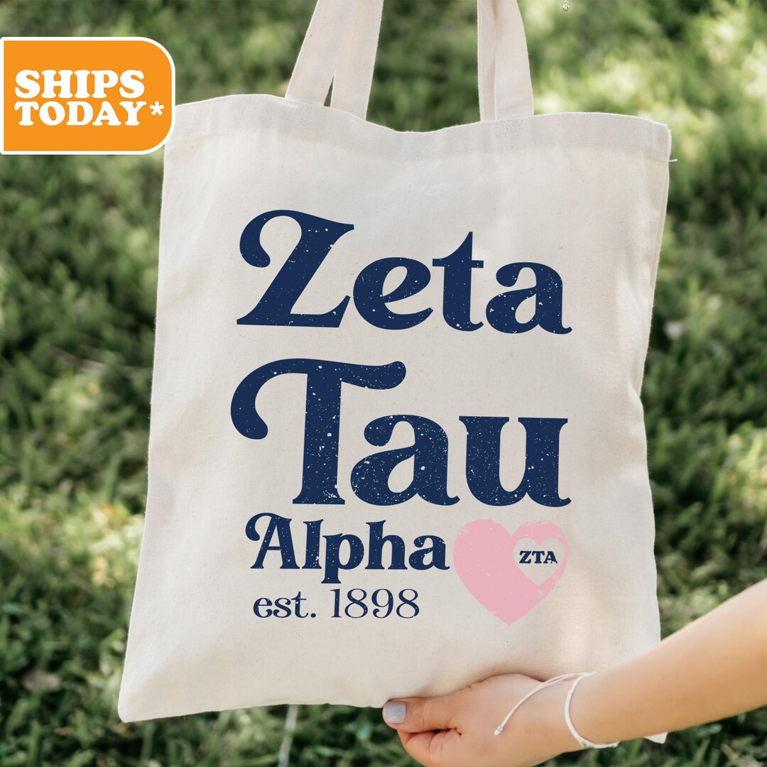 Zeta Tau Alpha Faded Love Sorority Tote Bag | ZETA Bid Day Gift | Big ...