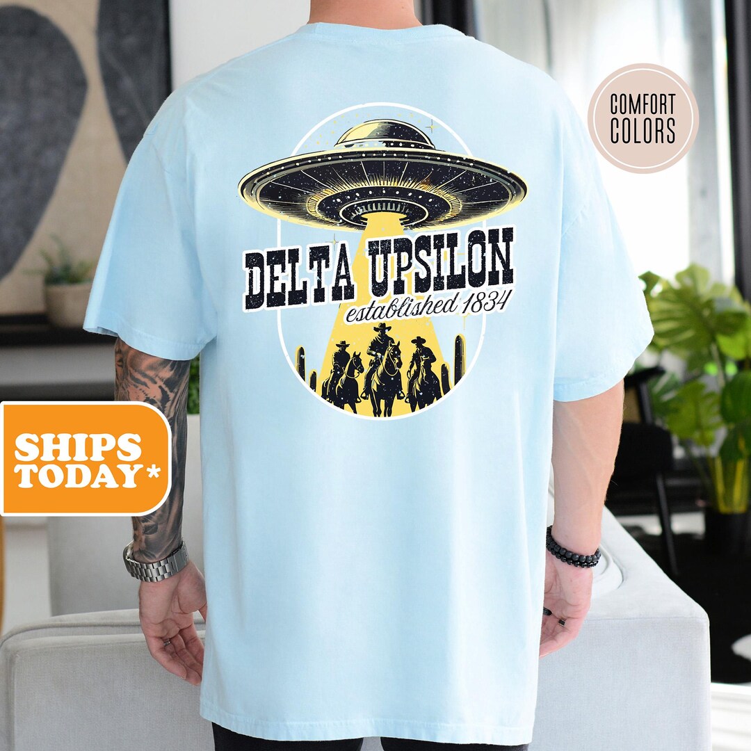 Delta Upsilon Spacefarer Comfort Colors Fraternity T-shirt | DU Greek ...