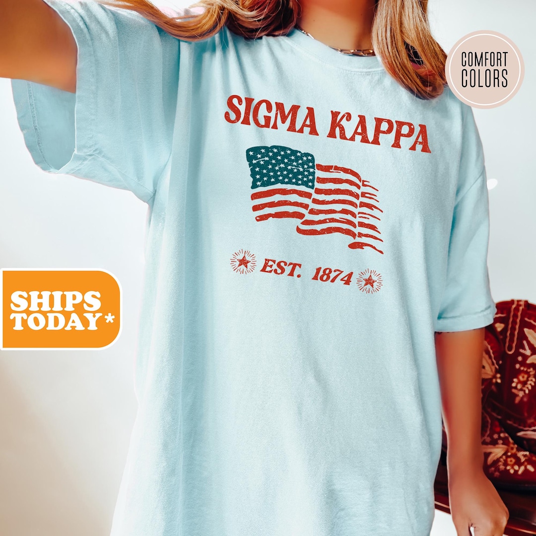 Sigma Kappa Comfort Colors Sorority T-shirt | Sig Kap Greek Letters ...
