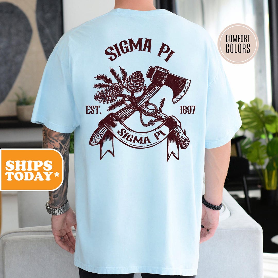 Sigma Pi Axe and Honor Comfort Colors Fraternity T-shirt | Sigma Pi ...