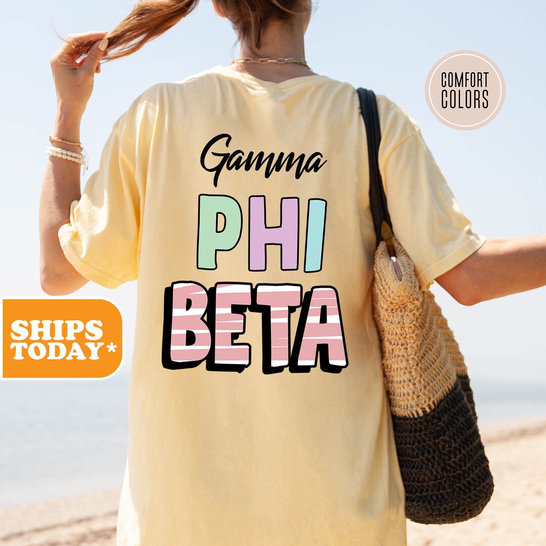 Gamma Phi Beta Comfort Colors Sorority T-shirt | GPHI Sorority Letters ...
