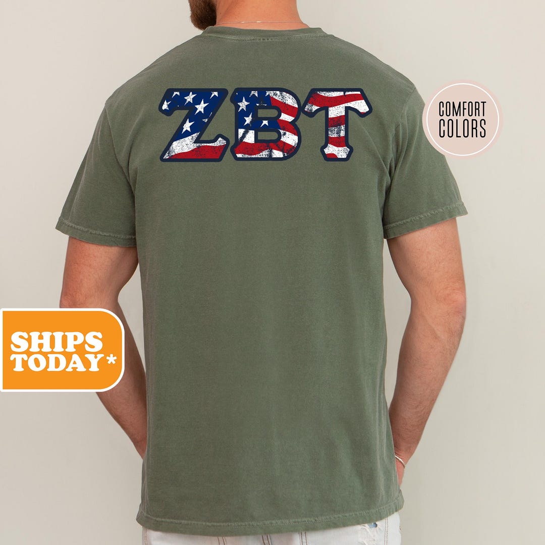 Zeta Beta Tau Red White Greek Comfort Colors Fraternity T-shirt | ZBT ...