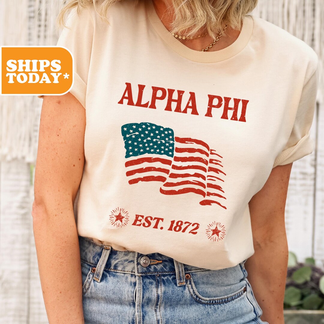 Alpha Phi Comfort Colors Sorority T-shirt | APHI Sorority Letters ...