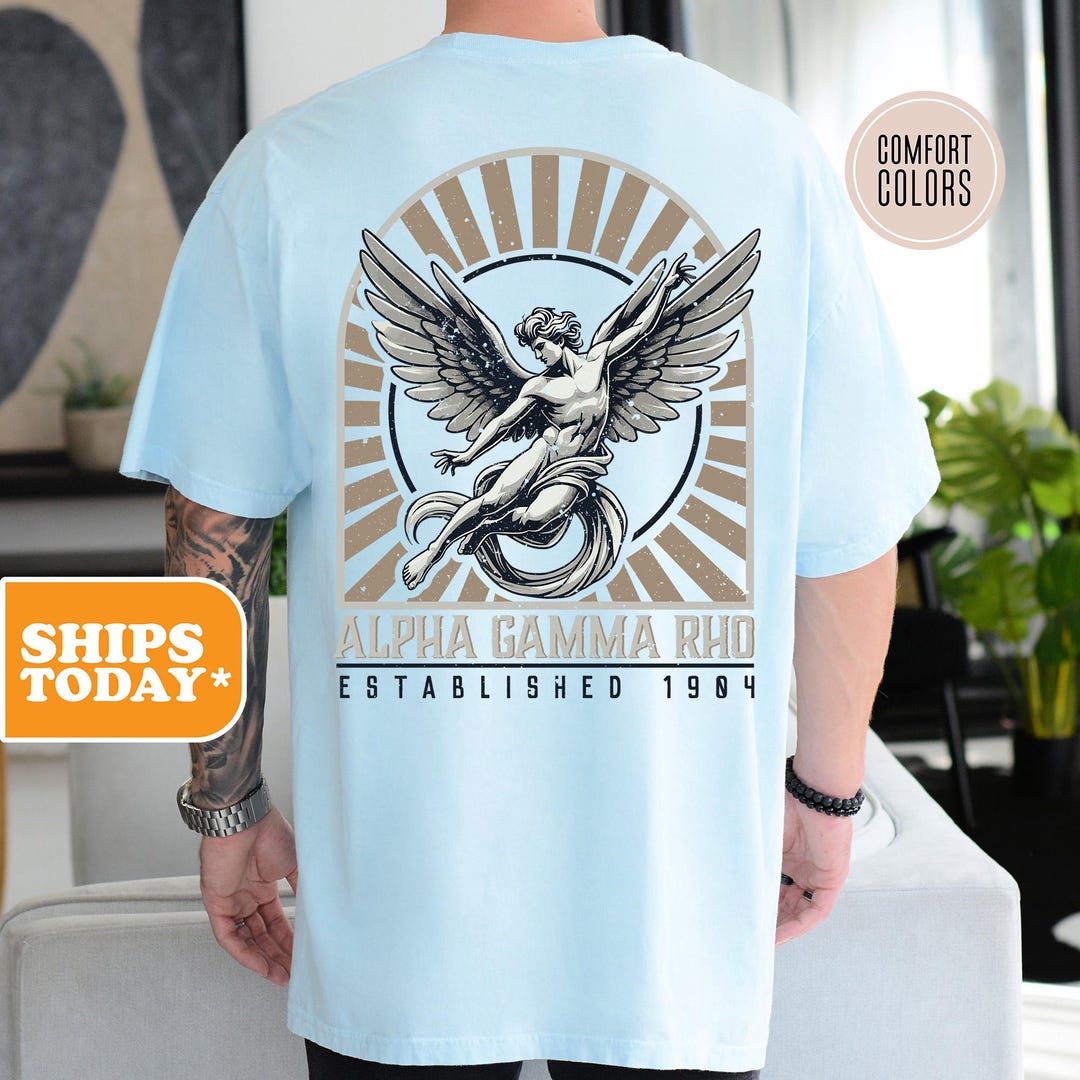 Alpha Gamma Rho Sacred Wings Comfort Colors Fraternity T-shirt | AGR ...