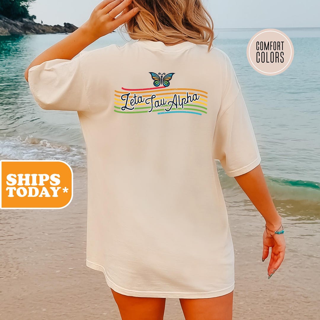 Zeta Tau Alpha Winged Sisters Comfort Colors Sorority T-shirt | ZETA ...