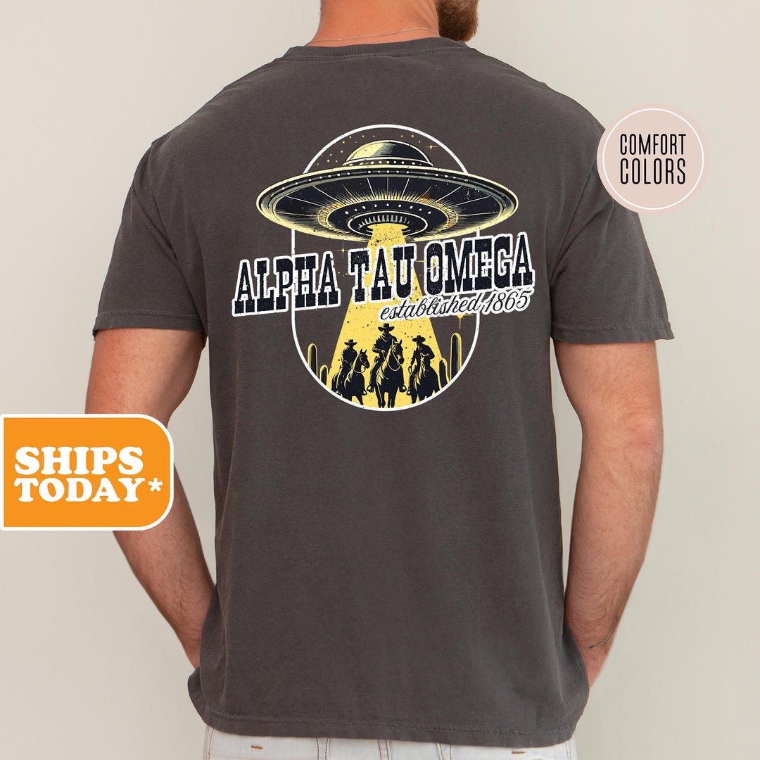 Alpha Tau Omega Spacefarer Comfort Colors Fraternity T-shirt | ATO ...