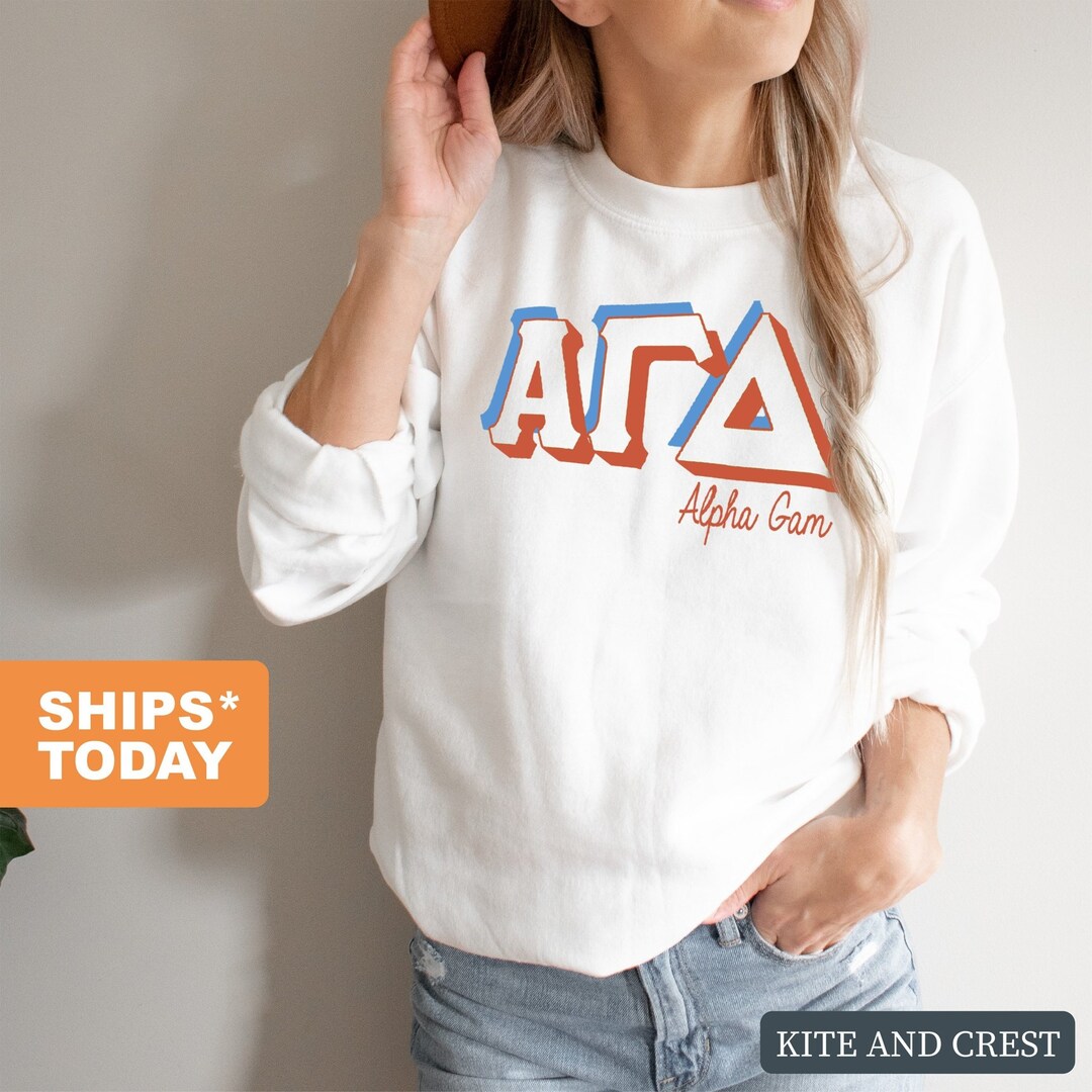 Alpha Gamma Delta Sweatshirt AGD alpha Gam American Colored Crewneck ...