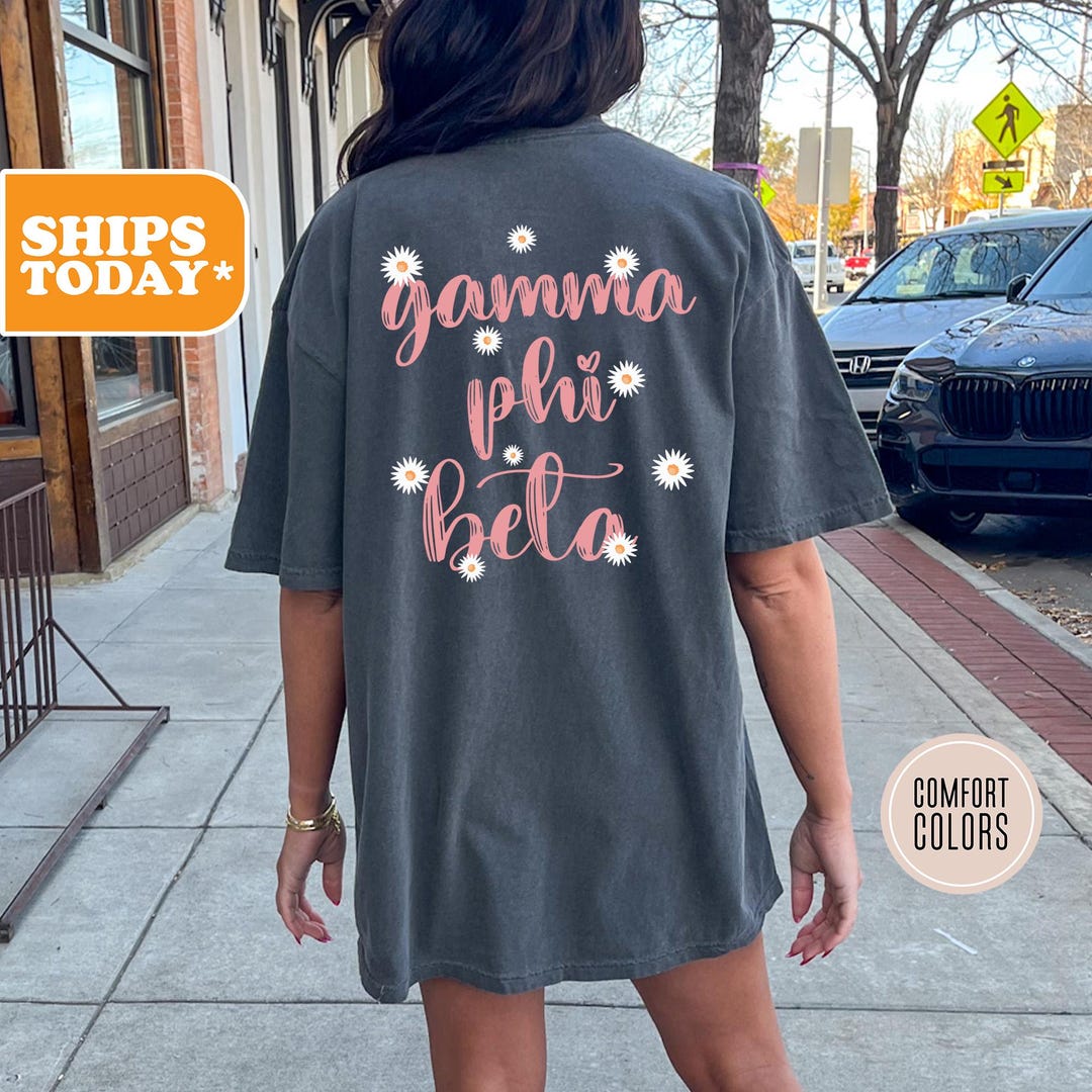 Gamma Phi Beta White Daisy Comfort Colors Sorority T-shirt GPHI Greek ...
