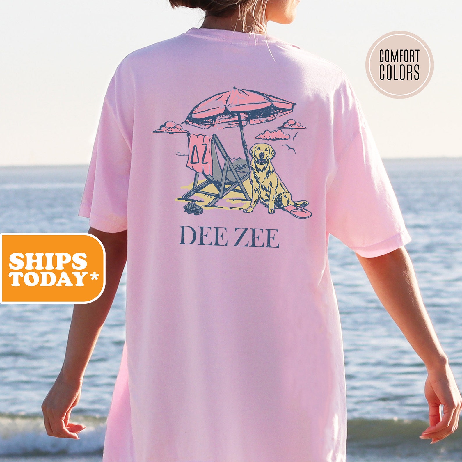 Delta Zeta Beach Bliss Comfort Colors Sorority T-shirt | Dee Zee Greek ...