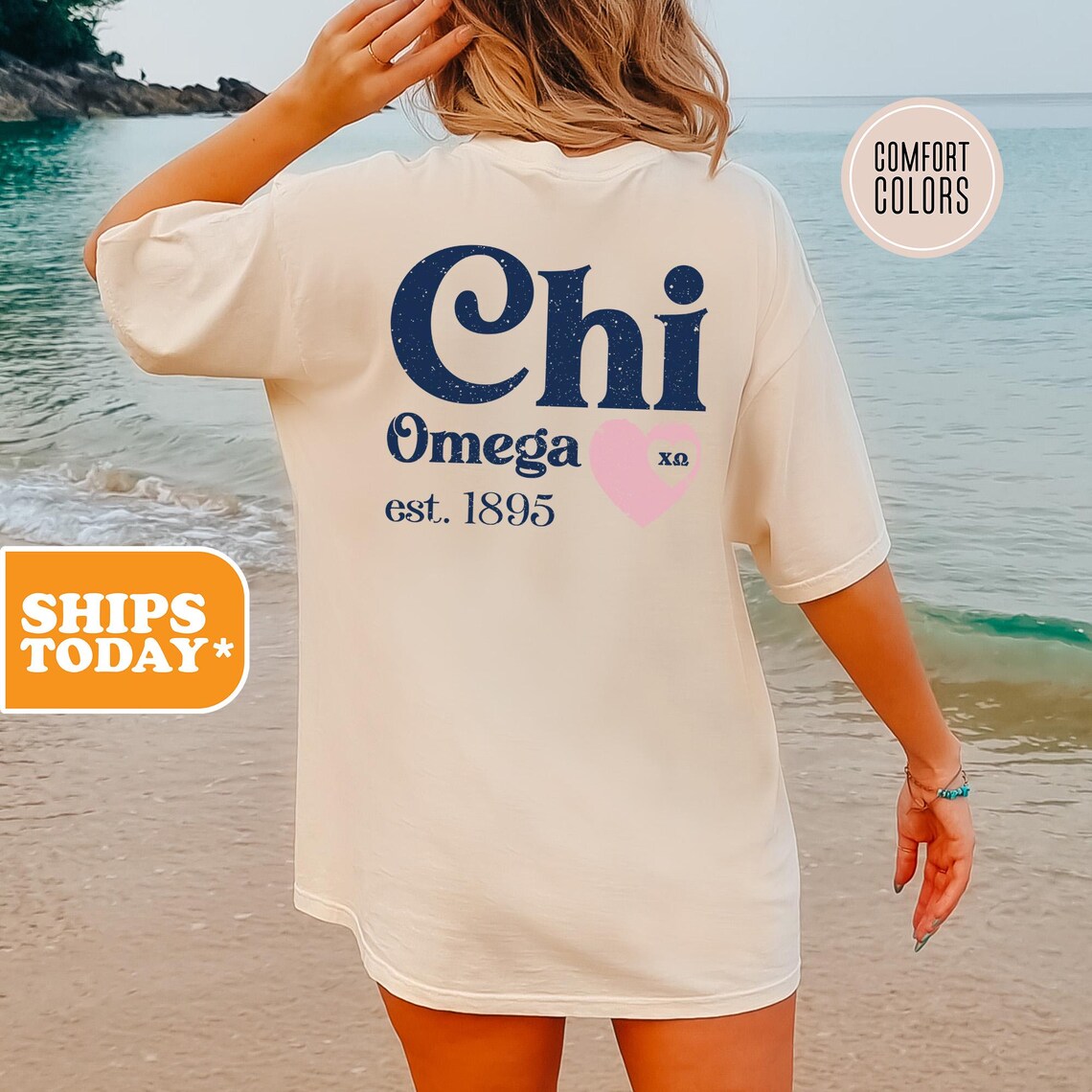 Chi Omega Faded Love Comfort Colors Sorority T-shirt | Chi O Trendy ...