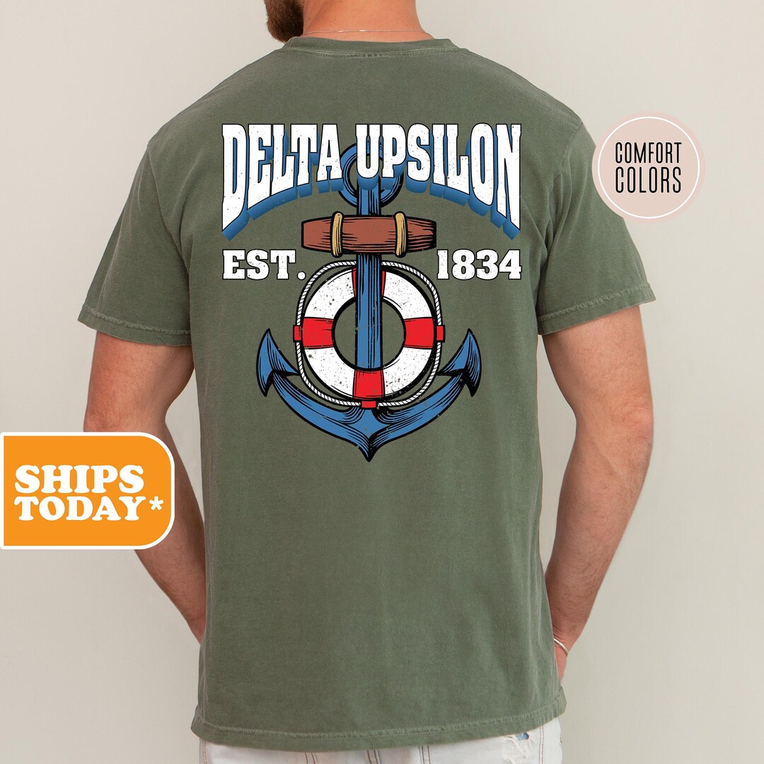 Delta Upsilon Nautical Pride Comfort Colors Fraternity T-shirt | DU ...