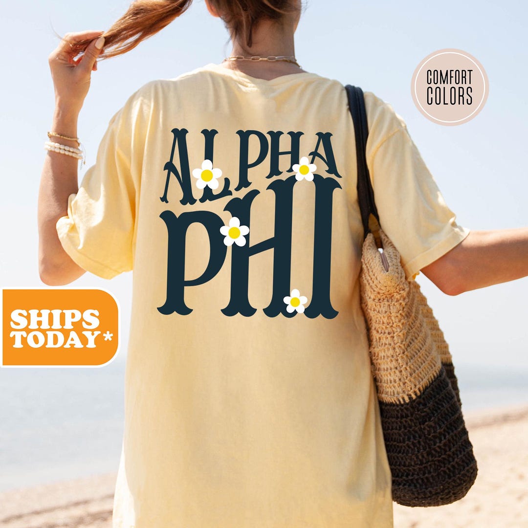 Alpha Phi Tiny Blossoms Comfort Colors Sorority T-shirt | APHI Sorority ...