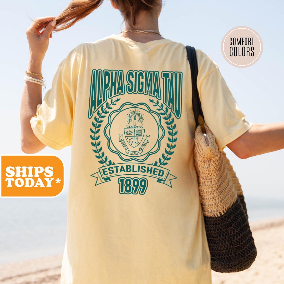 Alpha Sigma Tau Comfort Colors Sorority T-shirt | AST Trendy Shirt ...