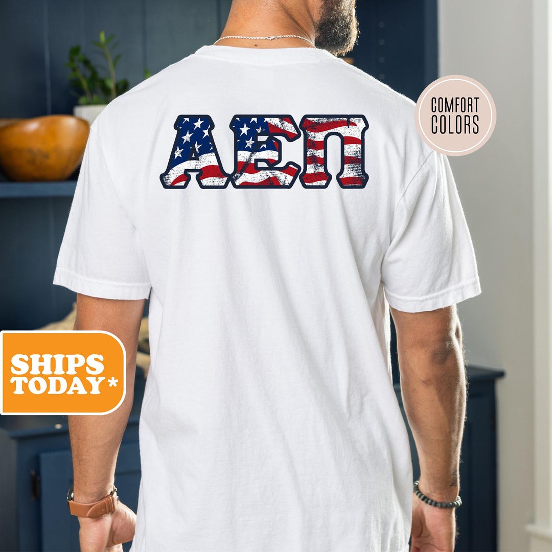 Alpha Epsilon Pi Red White Greek Comfort Colors Fraternity T-shirt ...