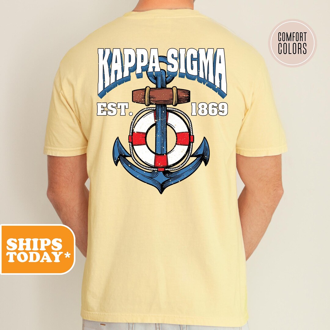Kappa Sigma Nautical Pride Comfort Colors Fraternity T-shirt | Kappa ...