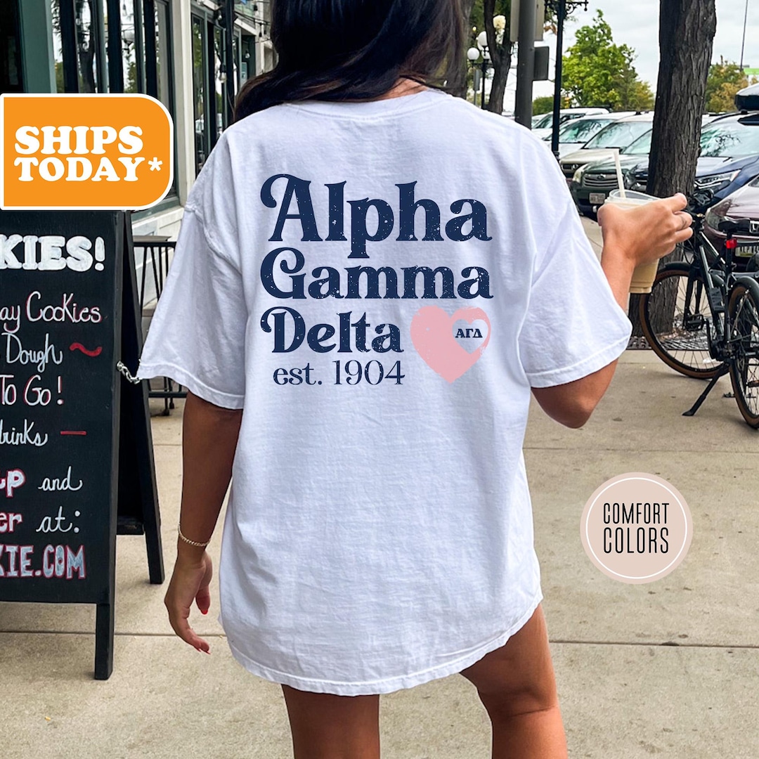 Alpha Gamma Delta Faded Love Comfort Colors Sorority T-shirt | Alpha ...