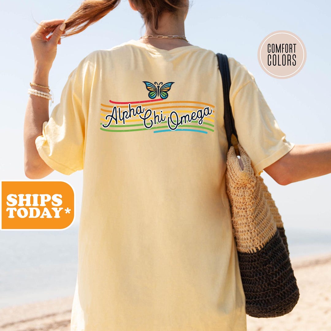 Alpha Chi Omega Winged Sisters Comfort Colors Sorority T-shirt | ACHIO ...