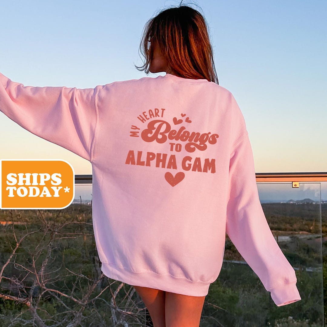 Alpha Gamma Delta My Heart Belongs to Sorority Sweatshirt | Alpha Gam ...