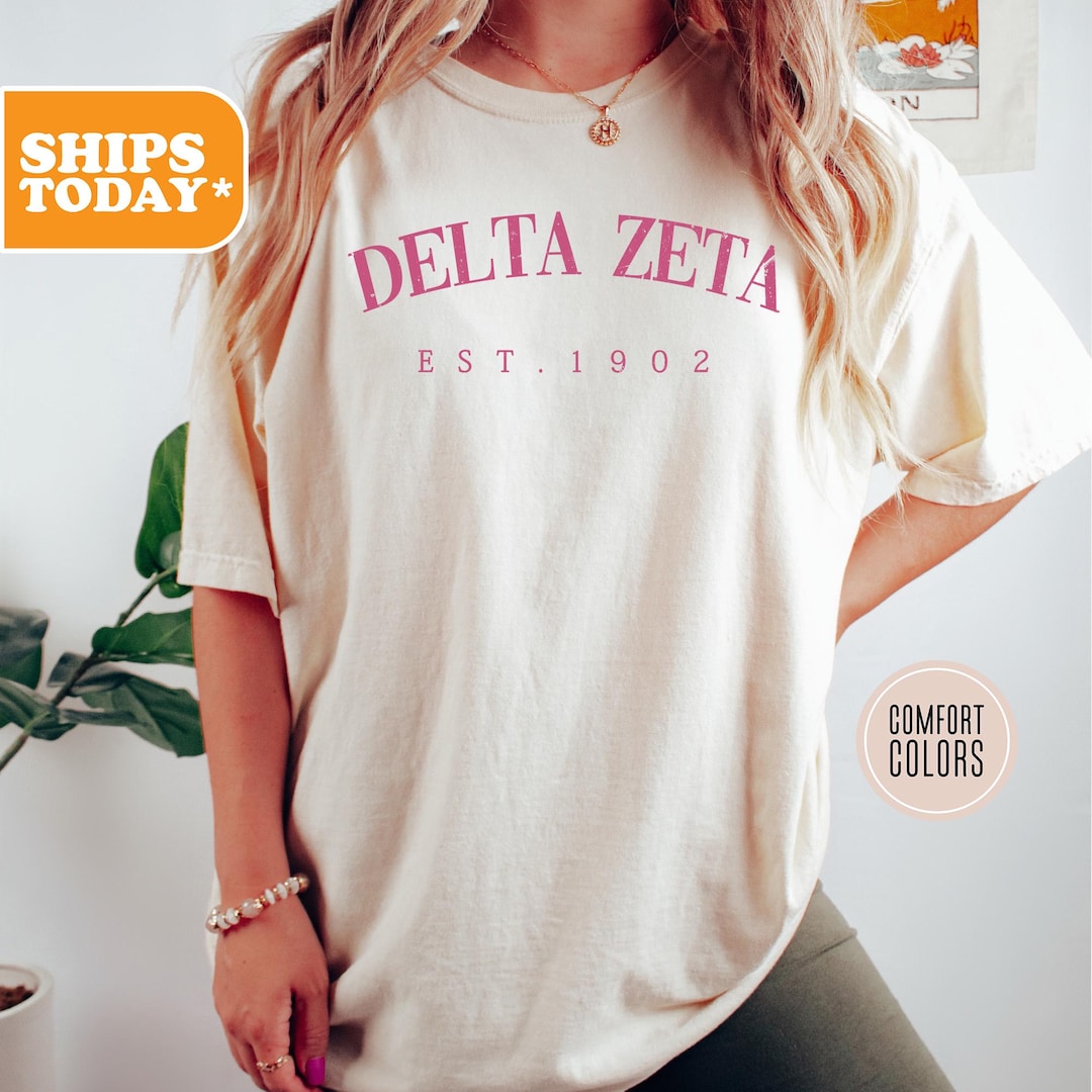 Delta Zeta Comfort Colors Sorority T-shirt | Dee Zee Greek Letters ...