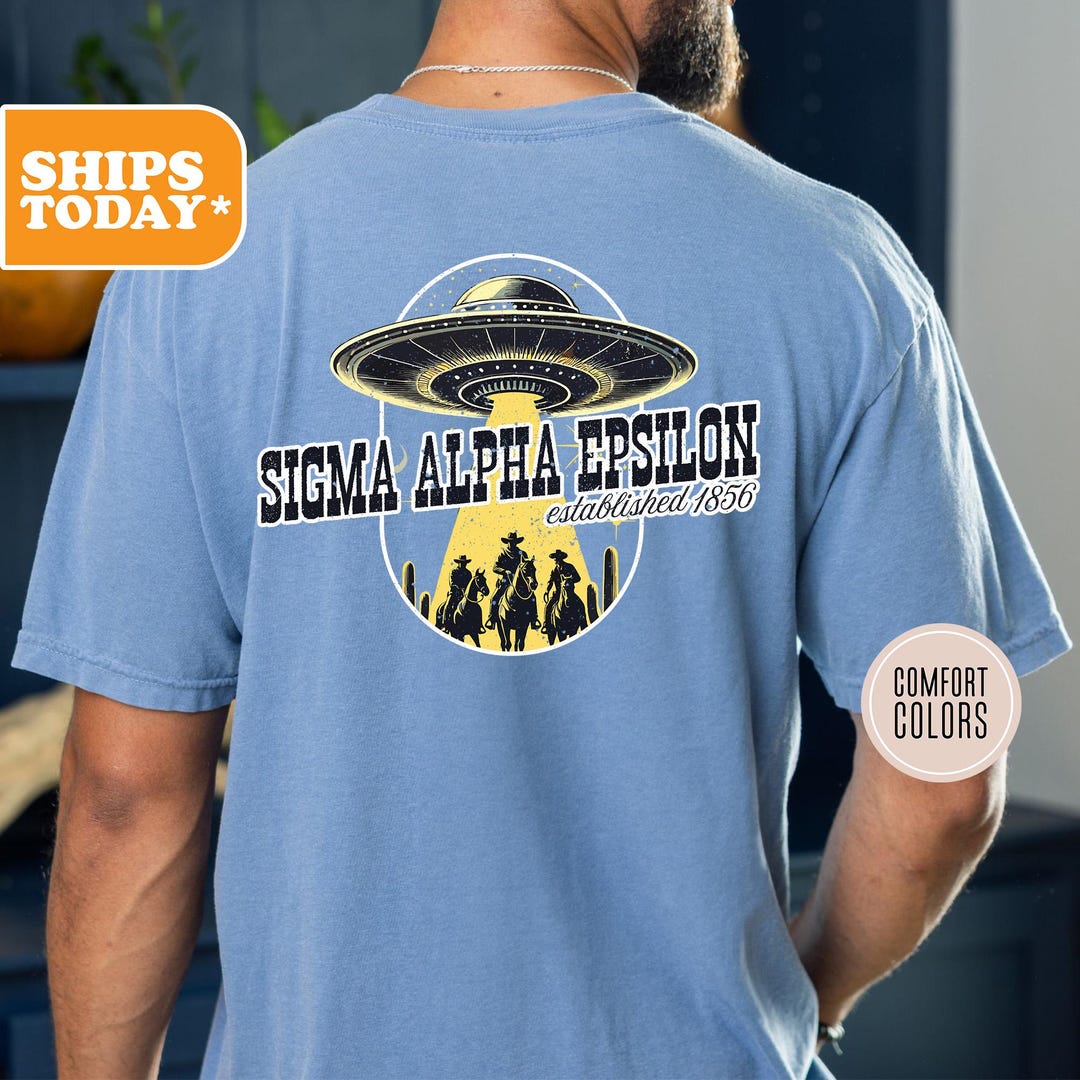 Sigma Alpha Epsilon Spacefarer Comfort Colors Fraternity T-shirt | SAE ...