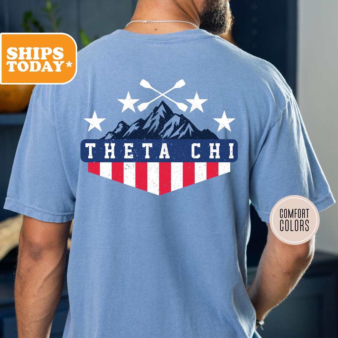 Theta Chi Mountain Peak Comfort Colors Fraternity T-shirt | Theta Chi ...