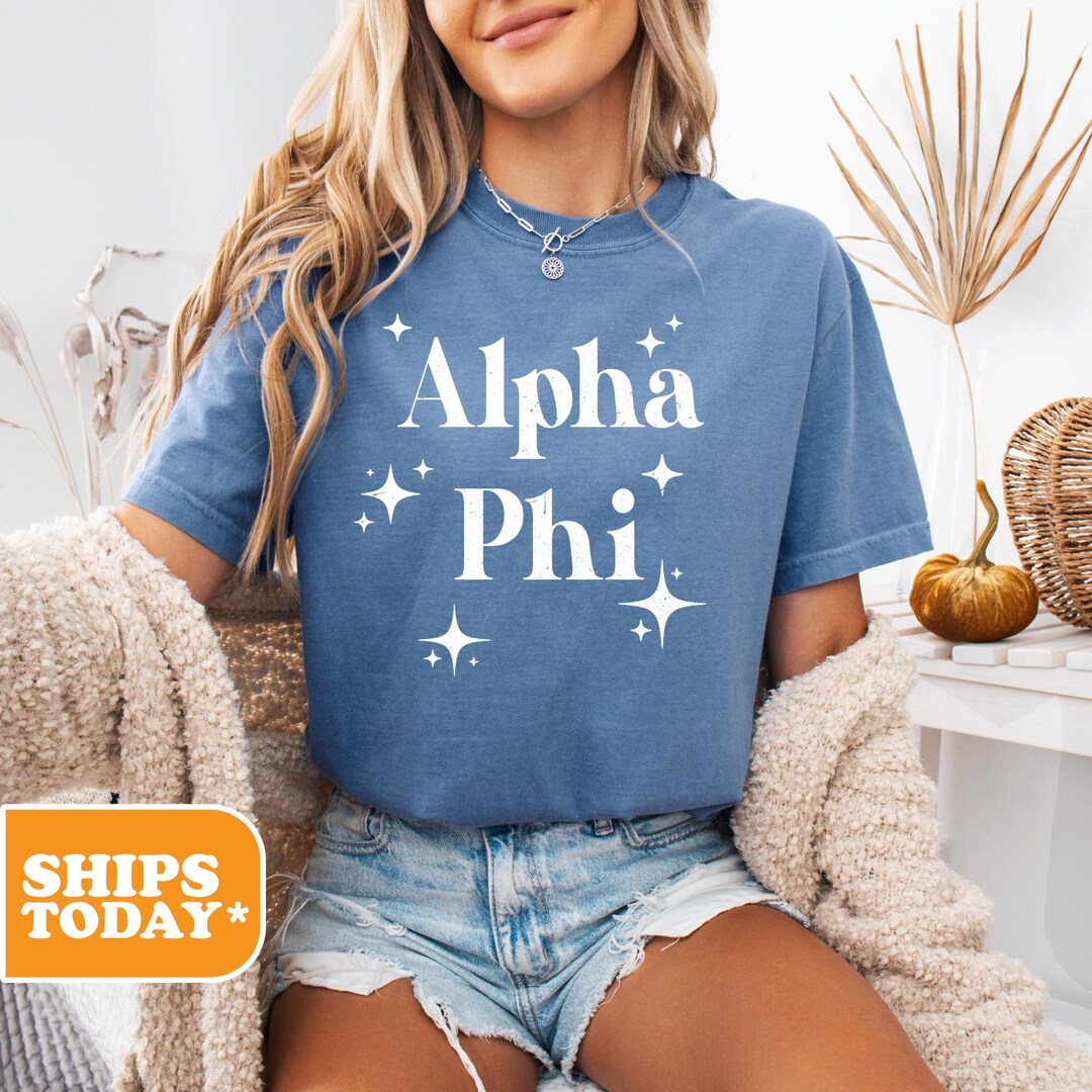 Alpha Phi Sparkle Squad Comfort Colors Sorority T-shirt | APHI Trendy ...