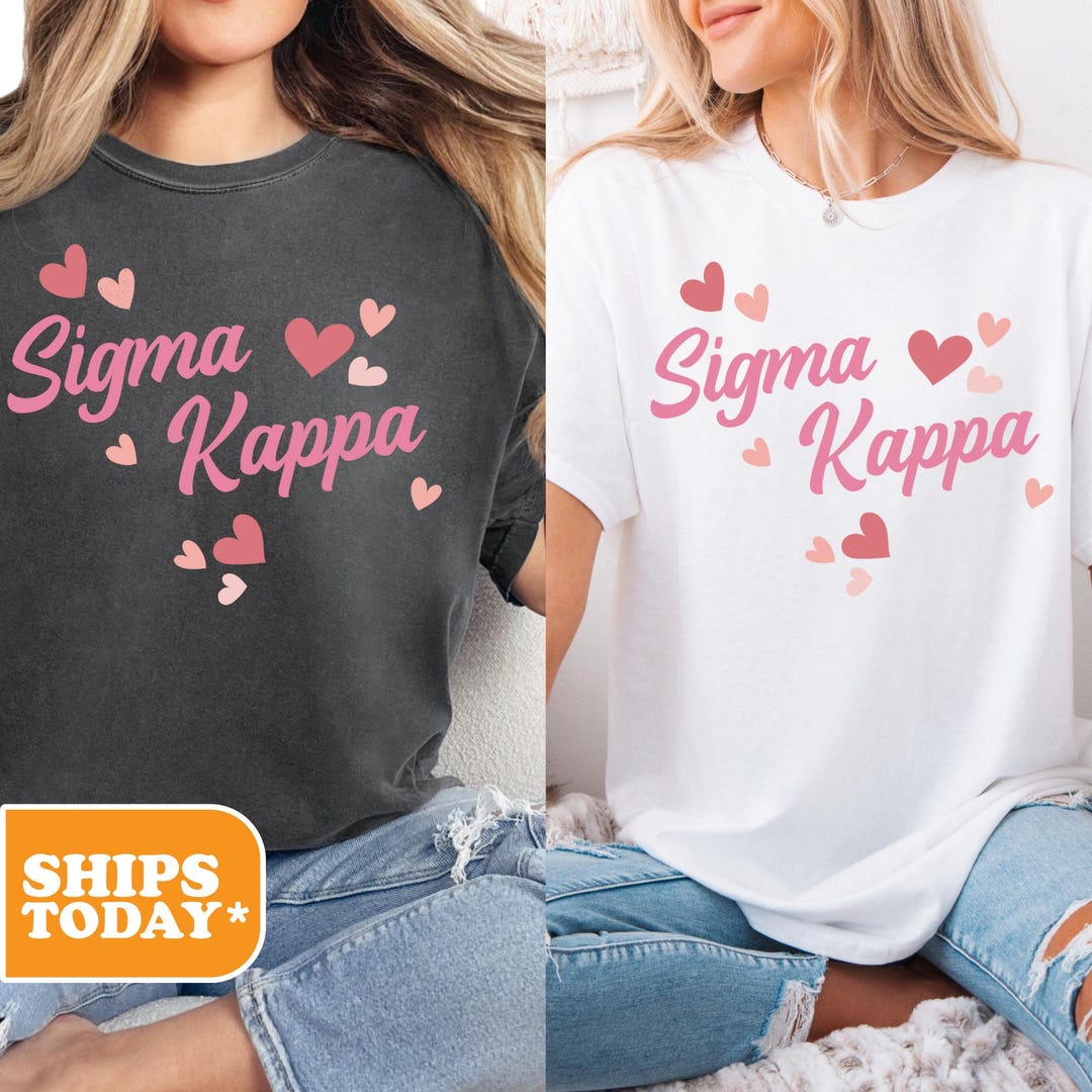 Sigma Kappa Heartburst Comfort Colors Sorority T-shirt | Sig Kap Greek ...