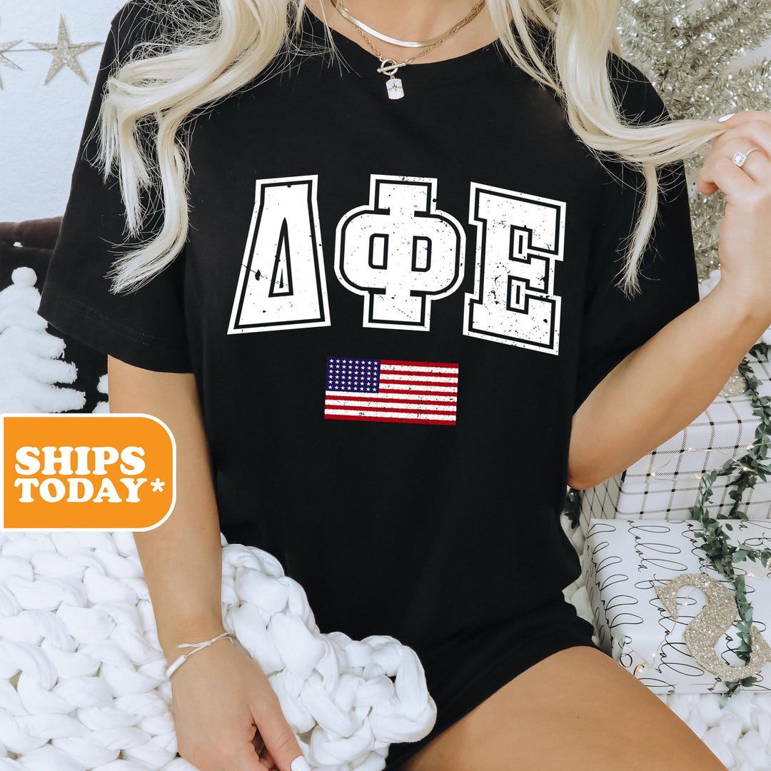 Delta Phi Epsilon Vintage Letters Comfort Colors Sorority T-shirt ...