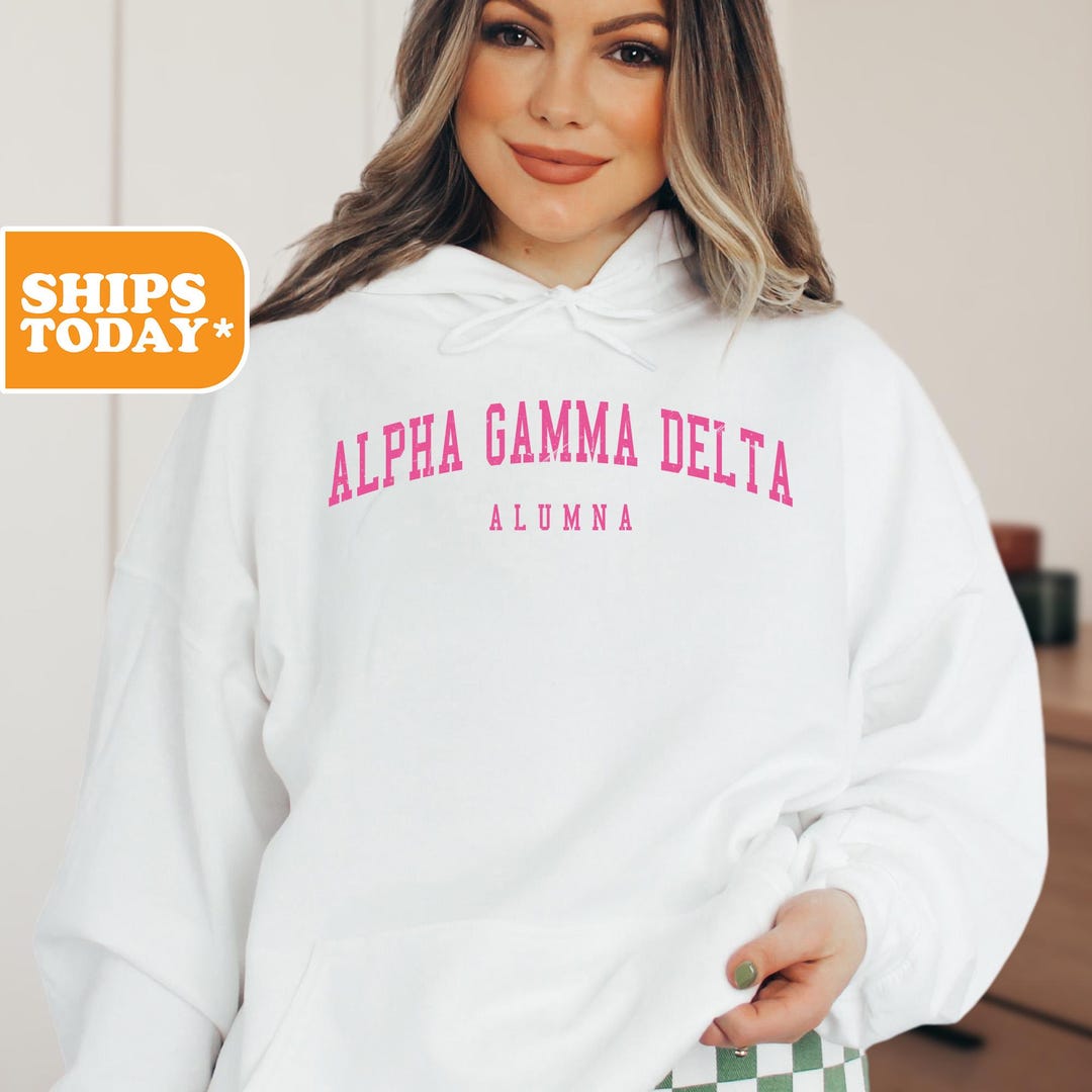 Alpha Gamma Delta Pink Alumna Sorority Sweatshirt | Alpha Gam Sorority ...