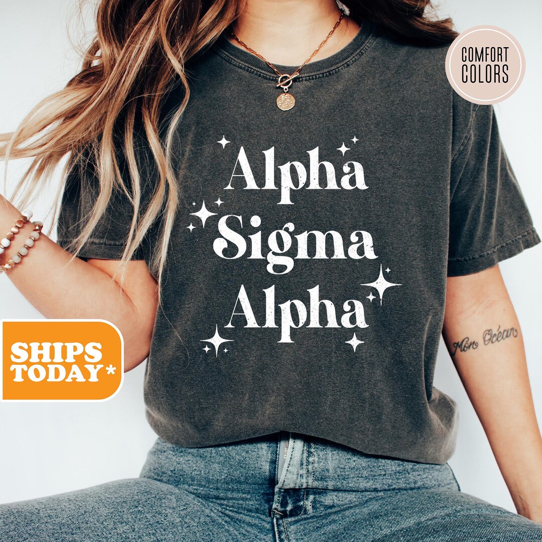 Alpha Sigma Alpha Comfort Colors Sorority T-shirt | Alpha Sig Big ...
