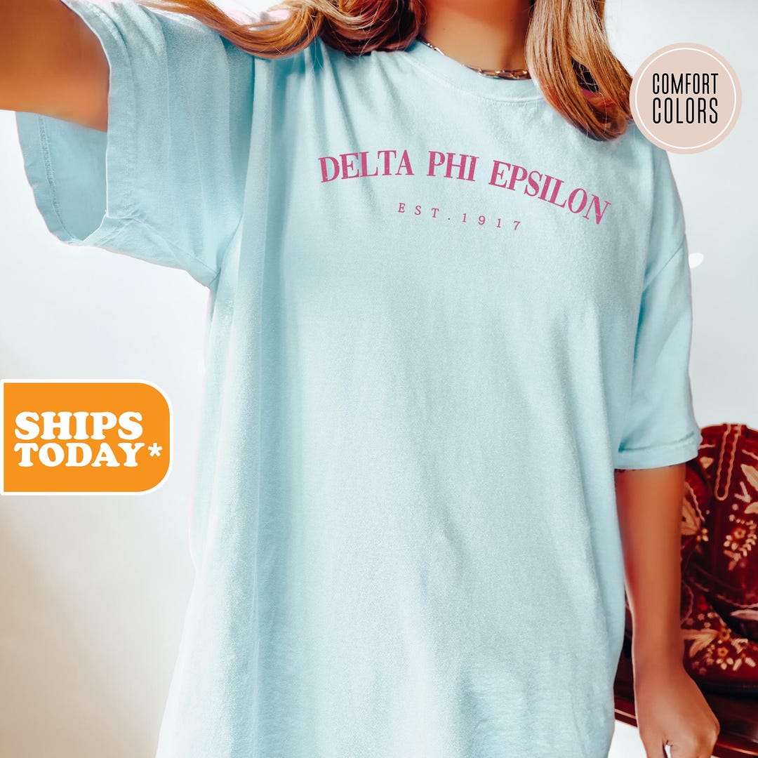 Delta Phi Epsilon Comfort Colors Sorority T-shirt | DPHIE Big Little ...