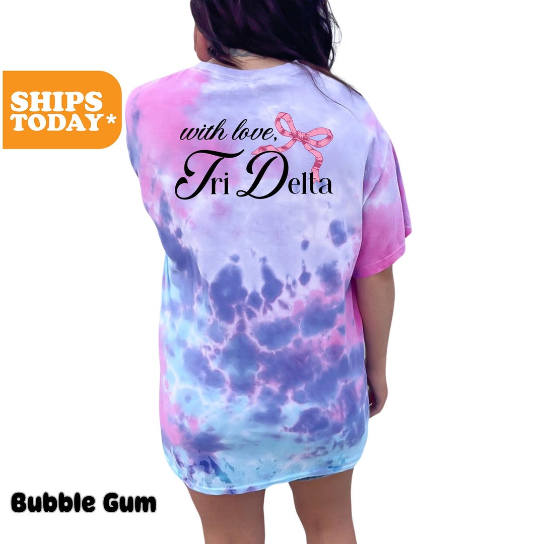 Delta Delta Delta Cursive Ties Tie Dye Sorority T-shirt - Tri Delta ...