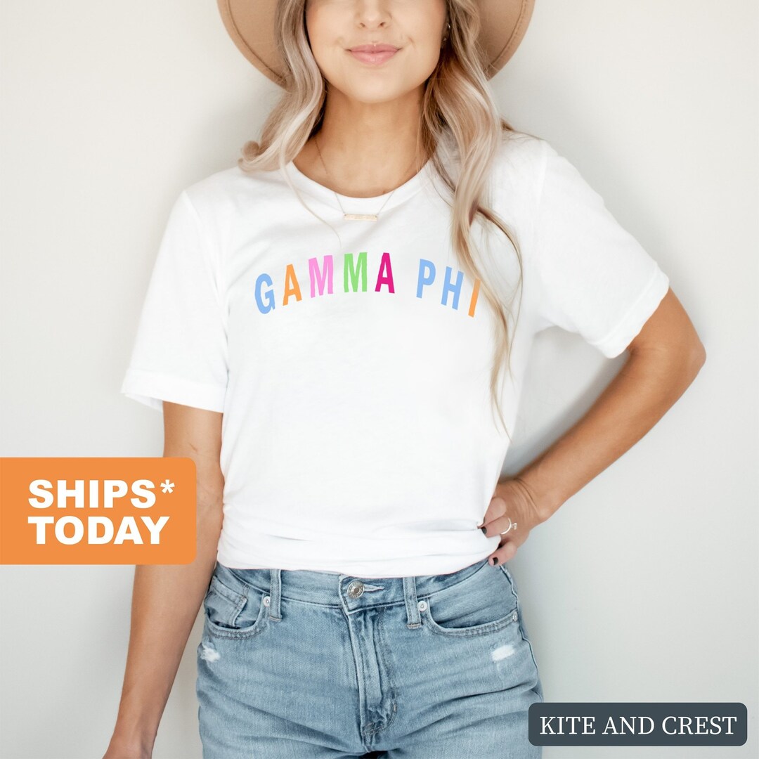 GPHI Gamma Phi Beta Rainbow Letter Sorority T-shirt - Etsy