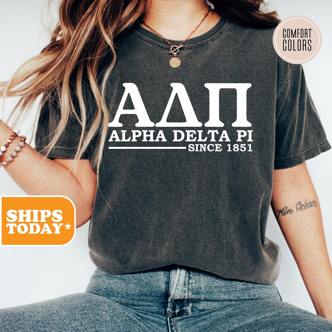 Alpha Delta Pi Just the Basics Comfort Colors Sorority T-shirt | ADPI ...