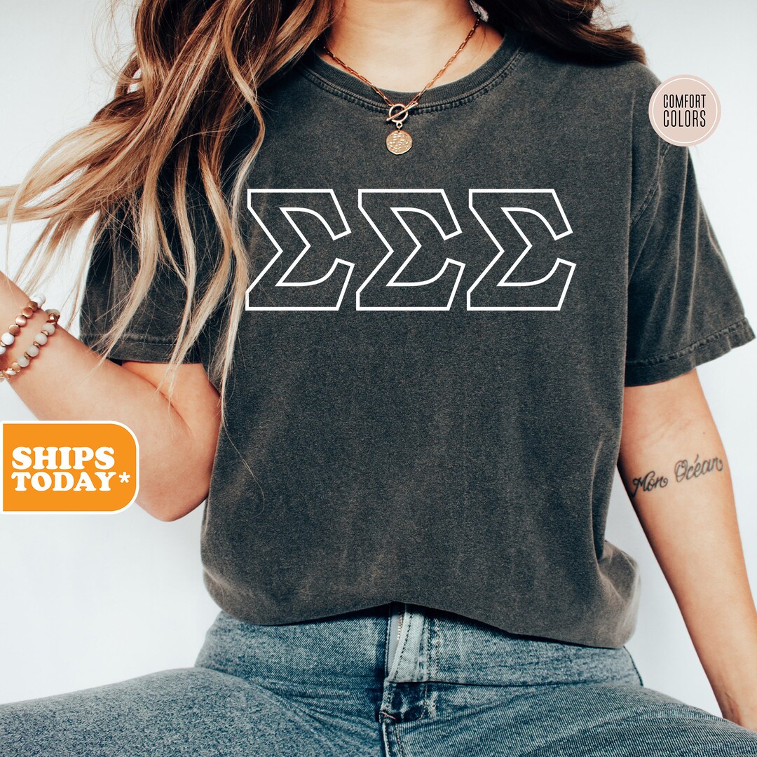 Sigma Sigma Sigma Comfort Colors Sorority T-shirt | Tri Sigma Big ...