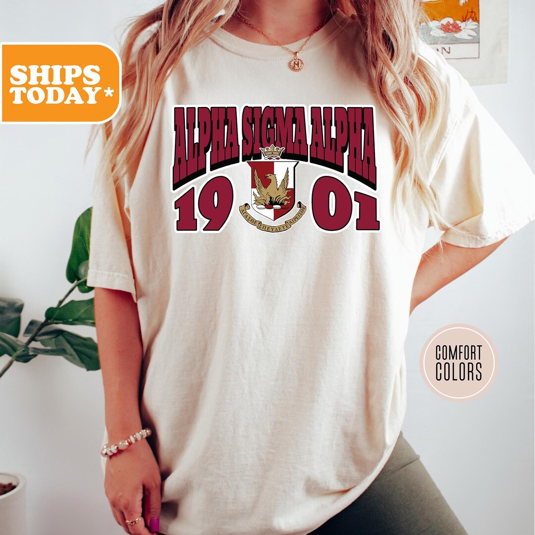 Alpha Sigma Alpha Crest Radiance Comfort Colors Sorority T-shirt ...