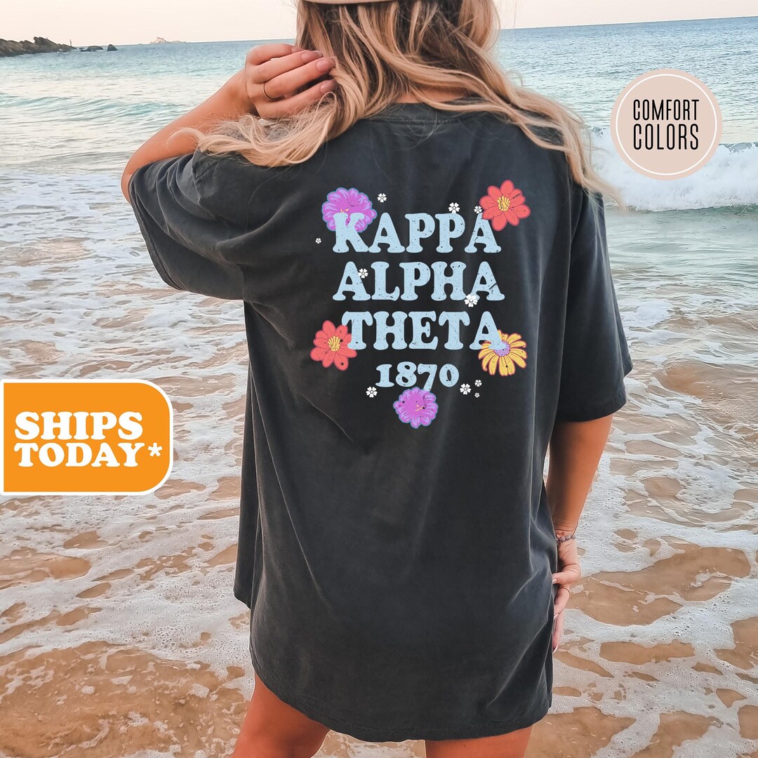 Kappa Alpha Theta Comfort Colors Sorority T-shirt | Theta Big Little ...