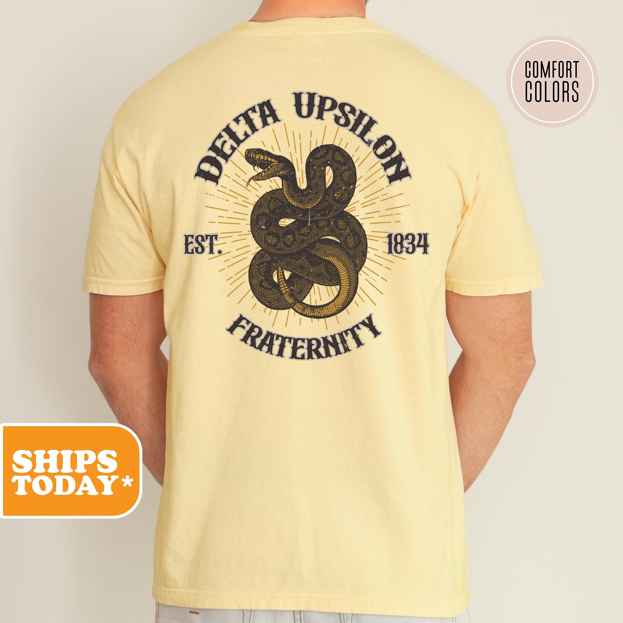 Delta Upsilon Serpent Strike Comfort Colors Fraternity T-shirt | DU ...