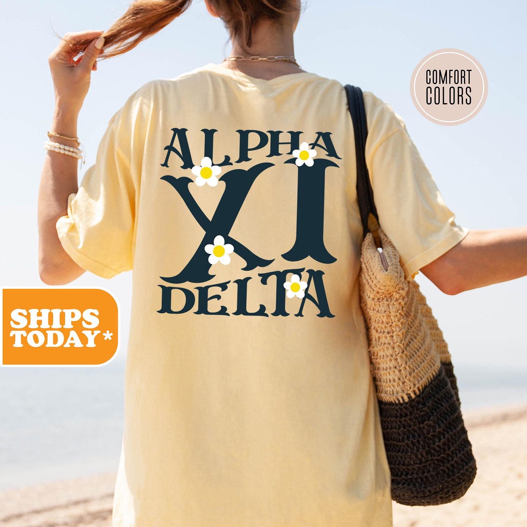 Alpha Xi Delta Tiny Blossoms Comfort Colors Sorority T-shirt | AXID ...