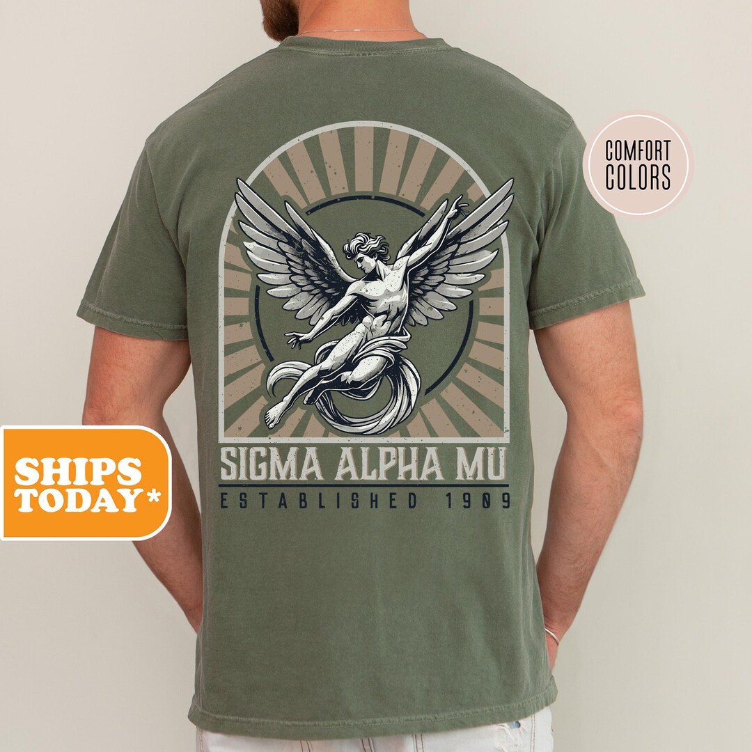 Sigma Alpha Mu Sacred Wings Comfort Colors Fraternity T-shirt | Sammy ...