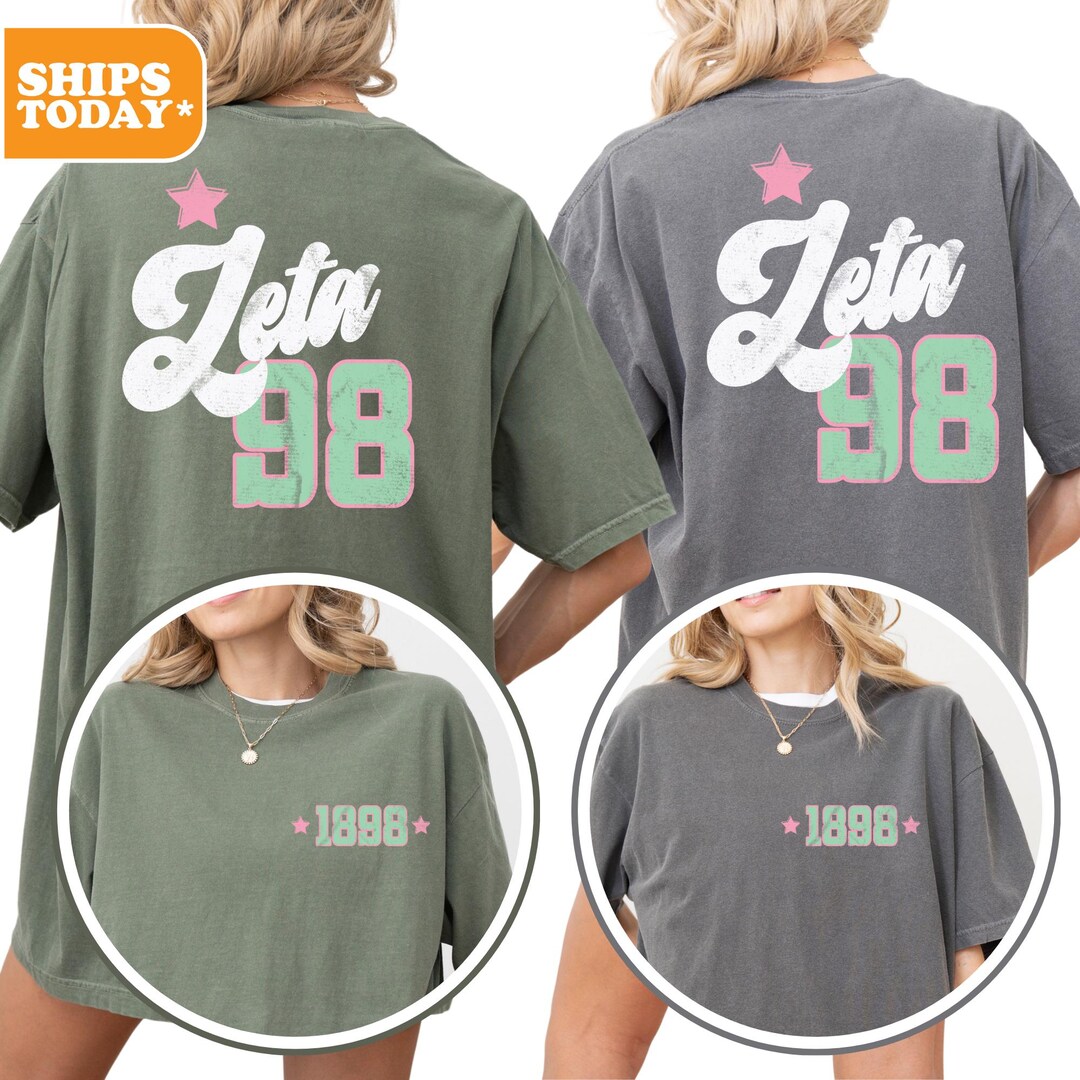 Zeta Tau Alpha Retro Bloom Comfort Colors Sorority T-shirt | ZETA Greek ...