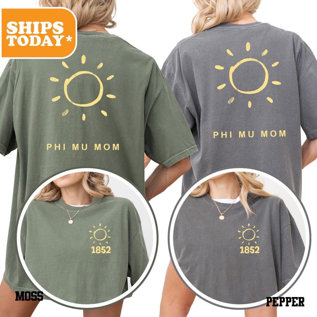 Phi Mu Sunny Mom Comfort Colors Sorority T-shirt | Phi Mu Sorority ...