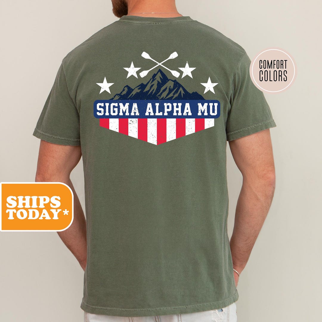 Sigma Alpha Mu Mountain Peak Comfort Colors Fraternity T-shirt | Sammy ...