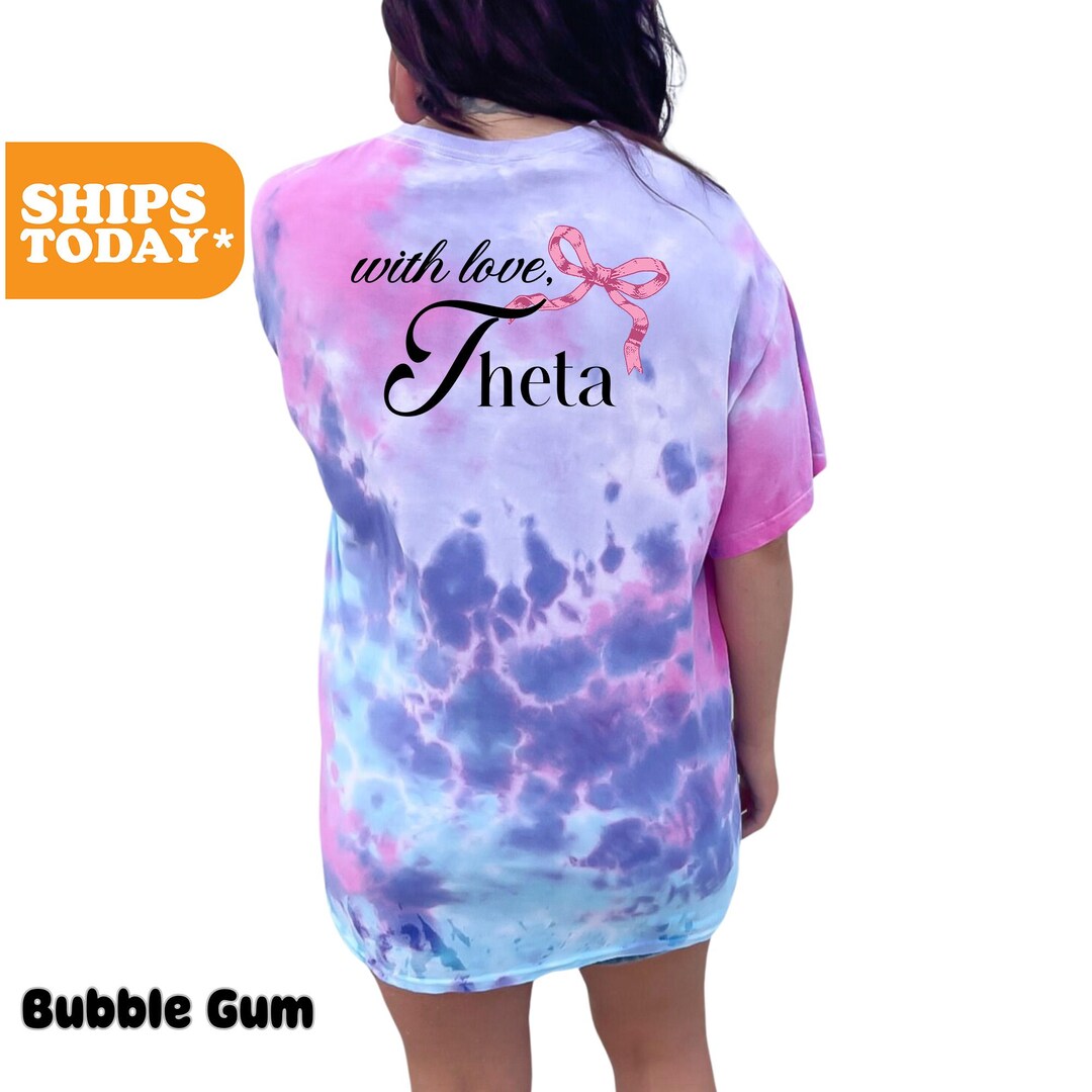 Kappa Alpha Theta Cursive Ties Tie Dye Sorority T-shirt - Theta Greek ...