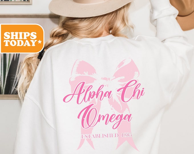 ALPHA CHI OMEGA Retro Sticker Pack in Pink for Laptops, Sorority Rush ...